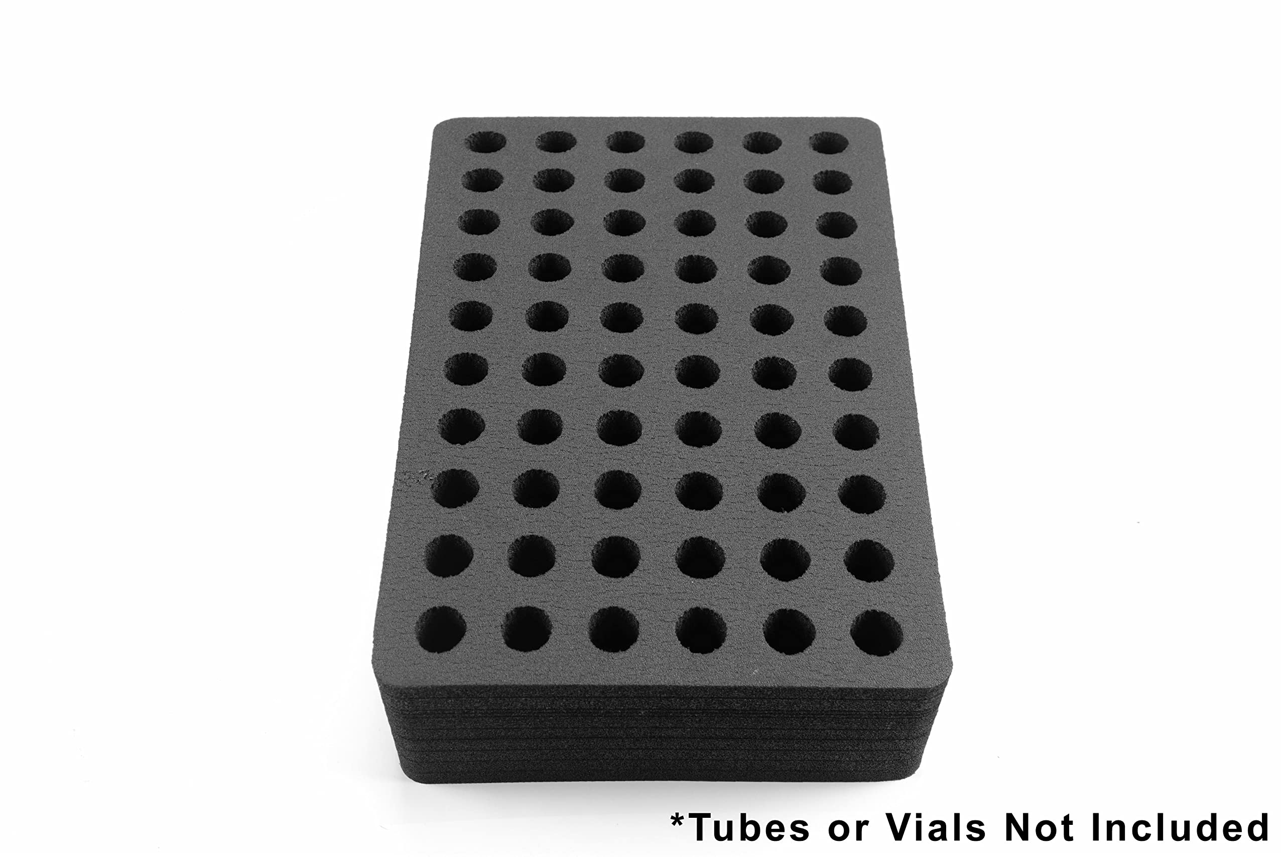 Polar Whale 2 Test Tube Racks Durable Black Foam Storage Holder Organizer Stand Transport Holds 60 Tubes Fits up to 20mm Diameter
