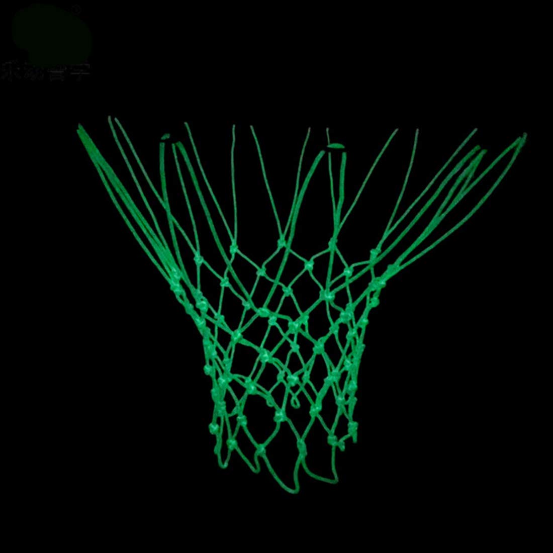 Self-Luminous Basketball net Nylon Luminescent Basketball Basket net Thickened Standard Size Indoor and Outdoor (Fluorescent Green)