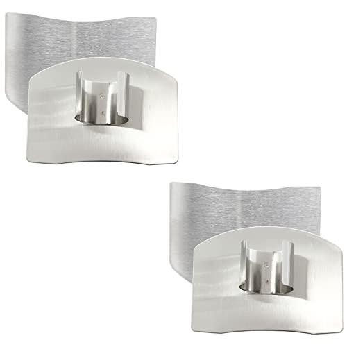 Suiwotin 4pcs Stainless Steel Finger Protector for Cutting, Metal Finger Guard for Chopping Vegetables, Kitchen Finger Guard for Dicing and Slicing (Single Finger)