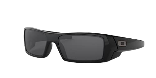 Oakley Men's Oo9014 Gascan Rectangular Sunglasses, Polished Black/Grey, 60 mm