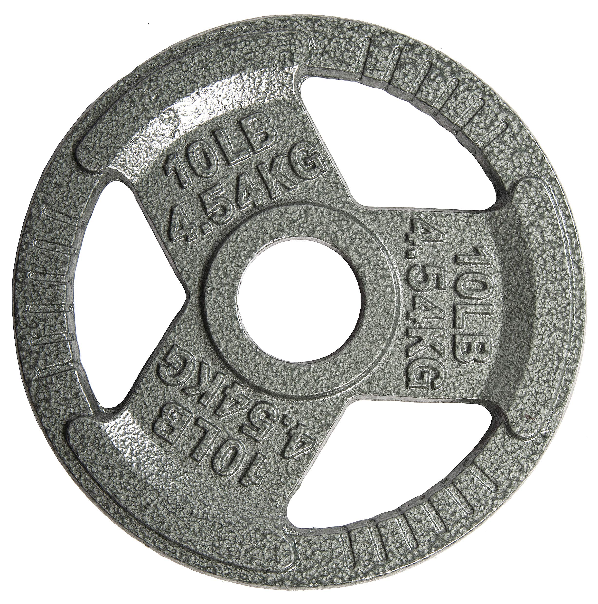 Signature Fitness Cast Iron Plate Weight Plate for Strength Training and Weightlifting, 2-Inch Center, 10LB (Single)