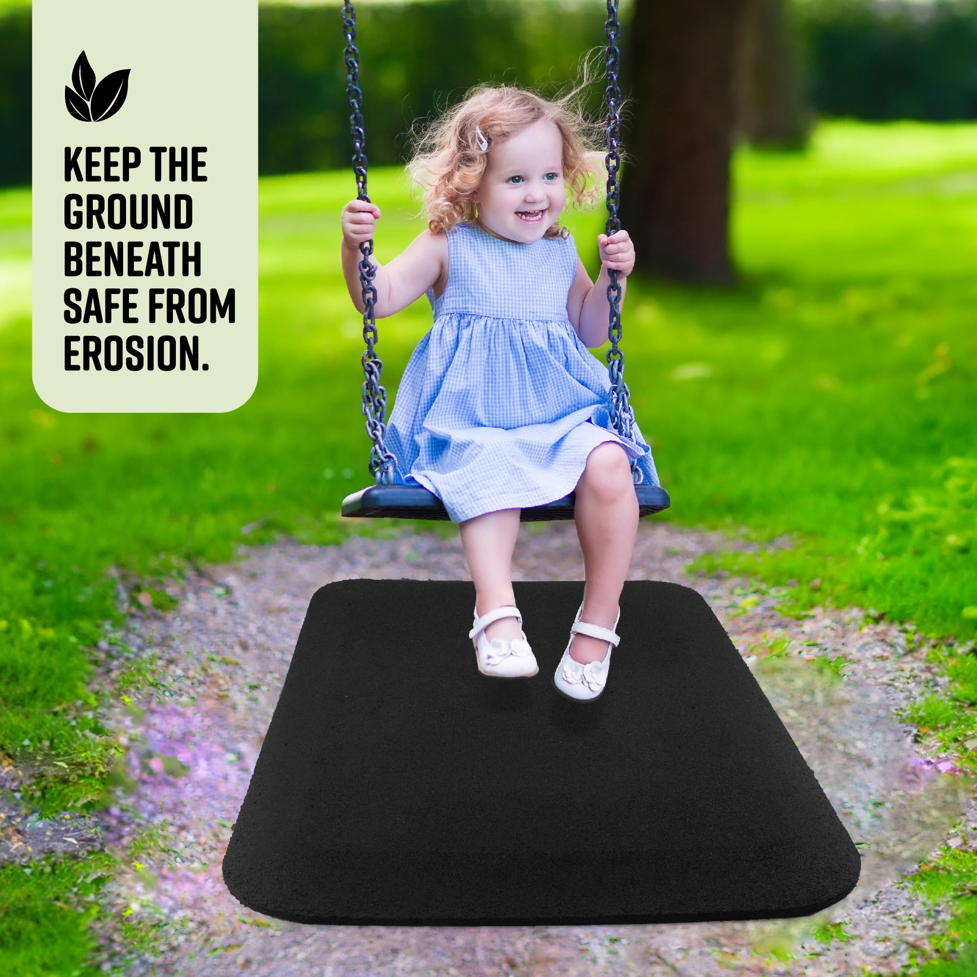 Playsafer Playground Safety Rubber Wearmat for Swingsets and Slides - 1" Thick X 24" W X 40" L (1 Pack, Black)