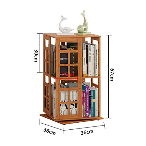 Saladplates-LXM Bookcase, Book Shelf, Modern 360° Rotating Storage Display Rack Floor Standing Shelves with Open Design for Home Office Living Room Study