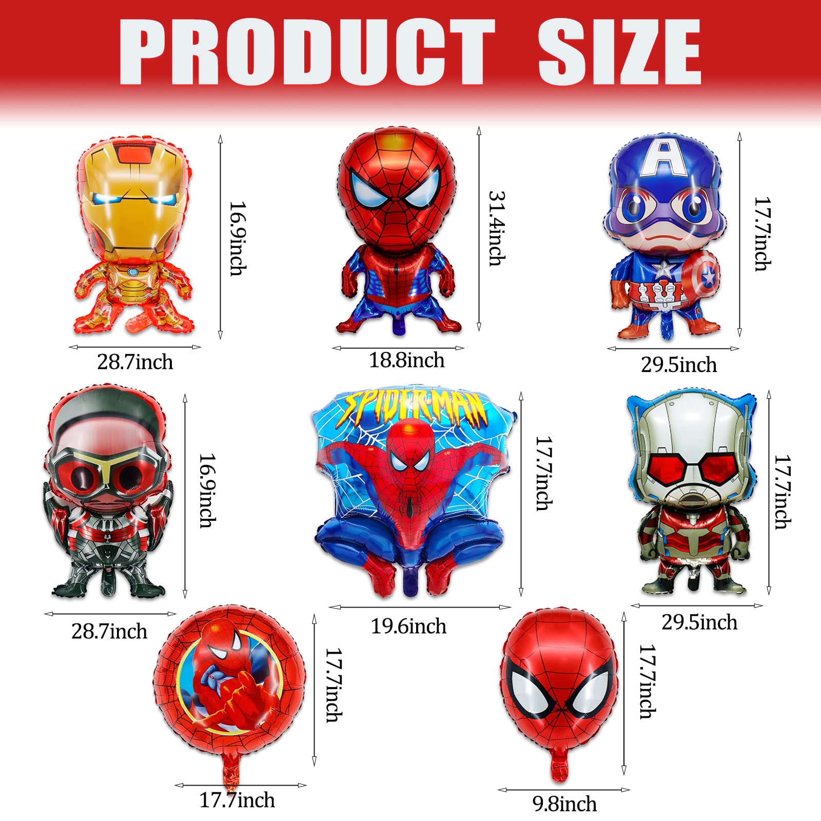 Superhero Balloons for Kids Birthday Baby Shower Super Hero Theme Party Decorations (Superhero)