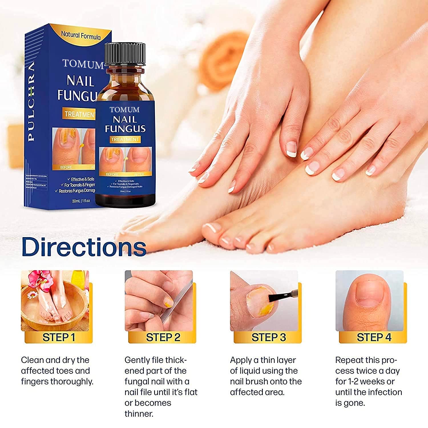 Nail Fungus Treatment for Toenail, Extra Strength Effective Fingernail and Toenail Fungus Killer,Nail Repair Solution, Restoring Healthy Nails