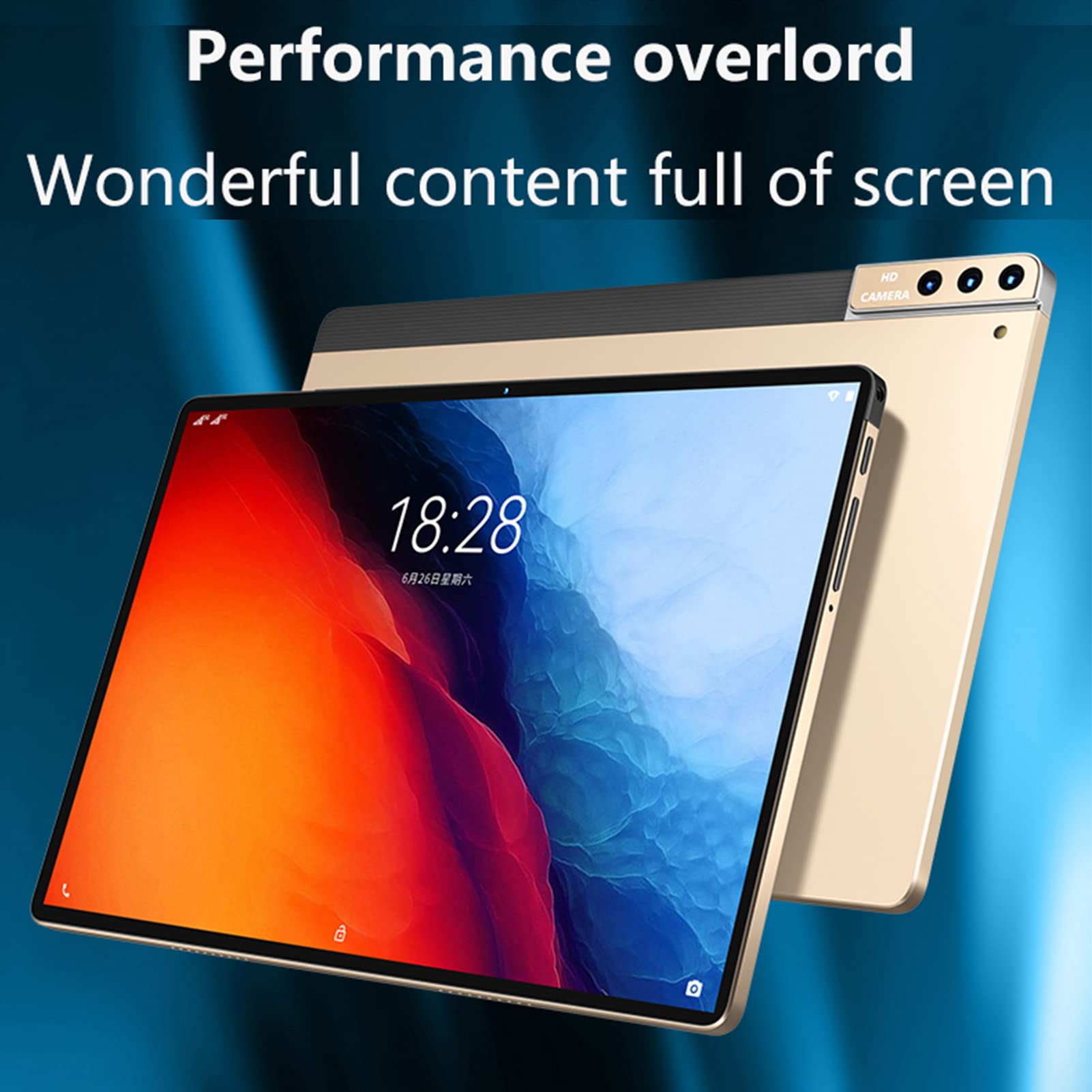 Septpenta 10 Inch IPS Tablet, 12GB RAM 128GB ROM, Eight Core CPU Processor Android 11 System, 1920X1080 IPS, 2.4G/5G Dual Band, 16MP Front Camera, 32MP Rear Camera for e Books, Songs, Videos(USA)