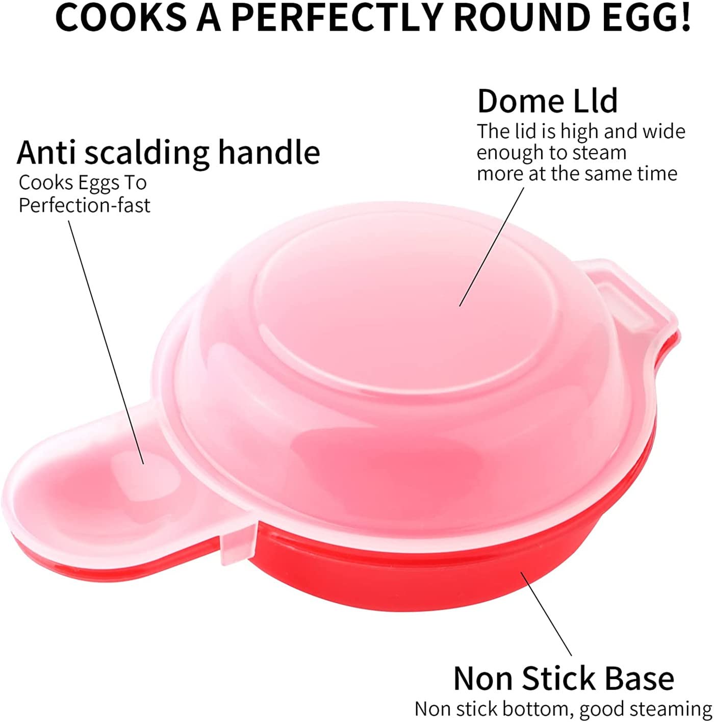 YYYFEI Microwave Egg Cooker,1 Minute Fast Egg Hamburg Omelet Maker Kitchen Cooking Tool,2pcs