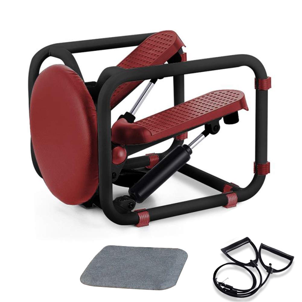 Poncho Stepper Desk Multi-Functional Mini Twist Stepping Machine with Resistance Bands, Indoor Fitness Hydraulic Stair Stepper with Display