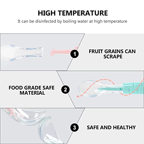 Toddmomy 2 Sets Grapefruit first feeding spoon grapefruit spoons serrated training spoon Spoons Feeding Spoon