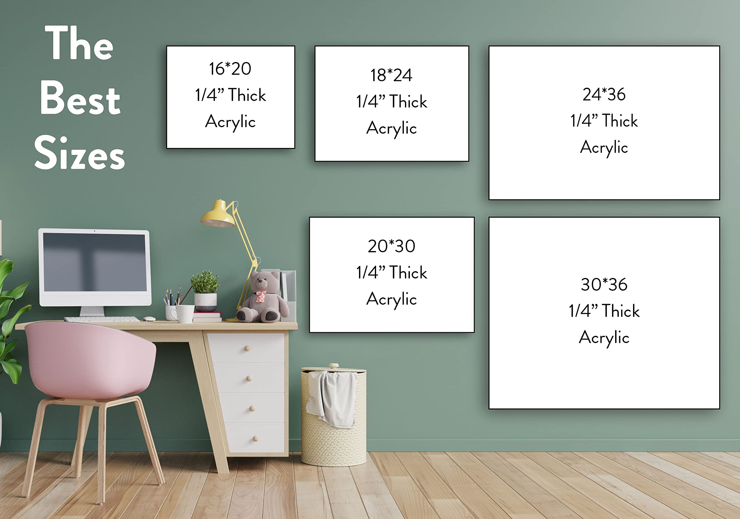 Personalized Acrylic Calendar for Wall - Ships Next Day, Made in America, Clear Dry Erase Planner for Home, Office, & Family, Glass Calendar Alternative, Easy to Clean (Clear - 16x20)