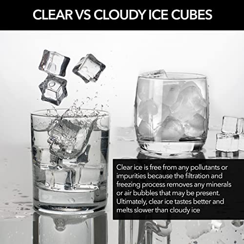 Whynter UIM-502SS Built-in/Freestanding Maker-50lb Capacity Clear Cube Ice Makers, One Size, Stainless Steel/Black