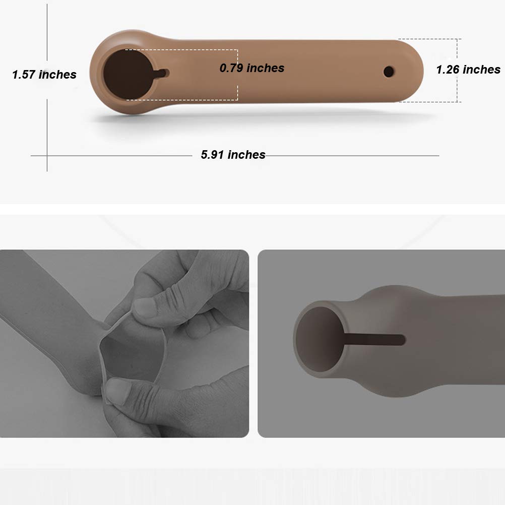 Serlife 2Pcs Silicone Door Handle Cover Glossy Safety Door Handle Protector Anti-Collision Covers (Creamy White)