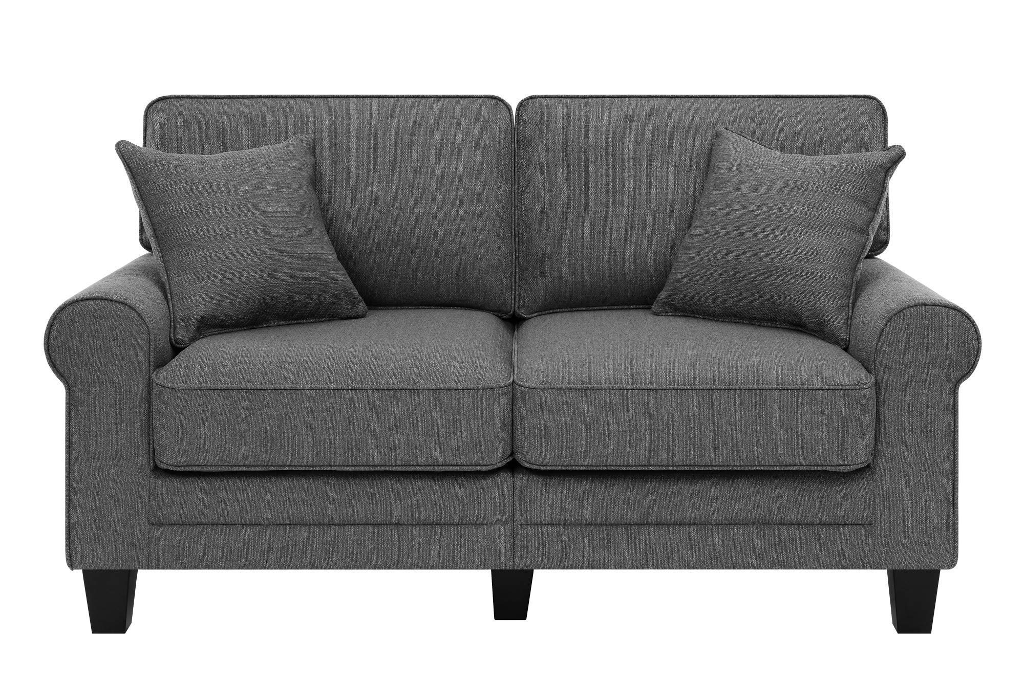 Serta Copenhagen Love Seats, 61" Loveseat, Dark Gray