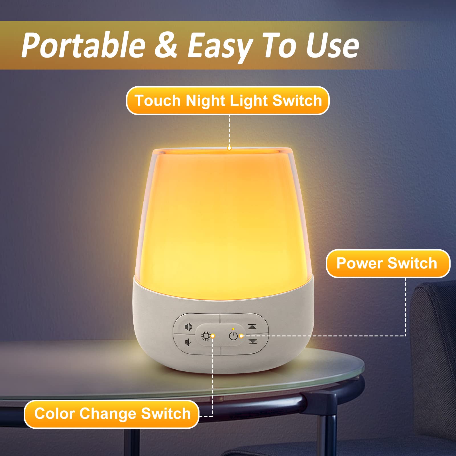 Siabema Baby Sound Machine, White Noise Machine Night Light for Toddler Sleep Trainer, 20 Soothing Sounds, Timer & Memory Function for Nursery, Kids & Toddler Bedroom