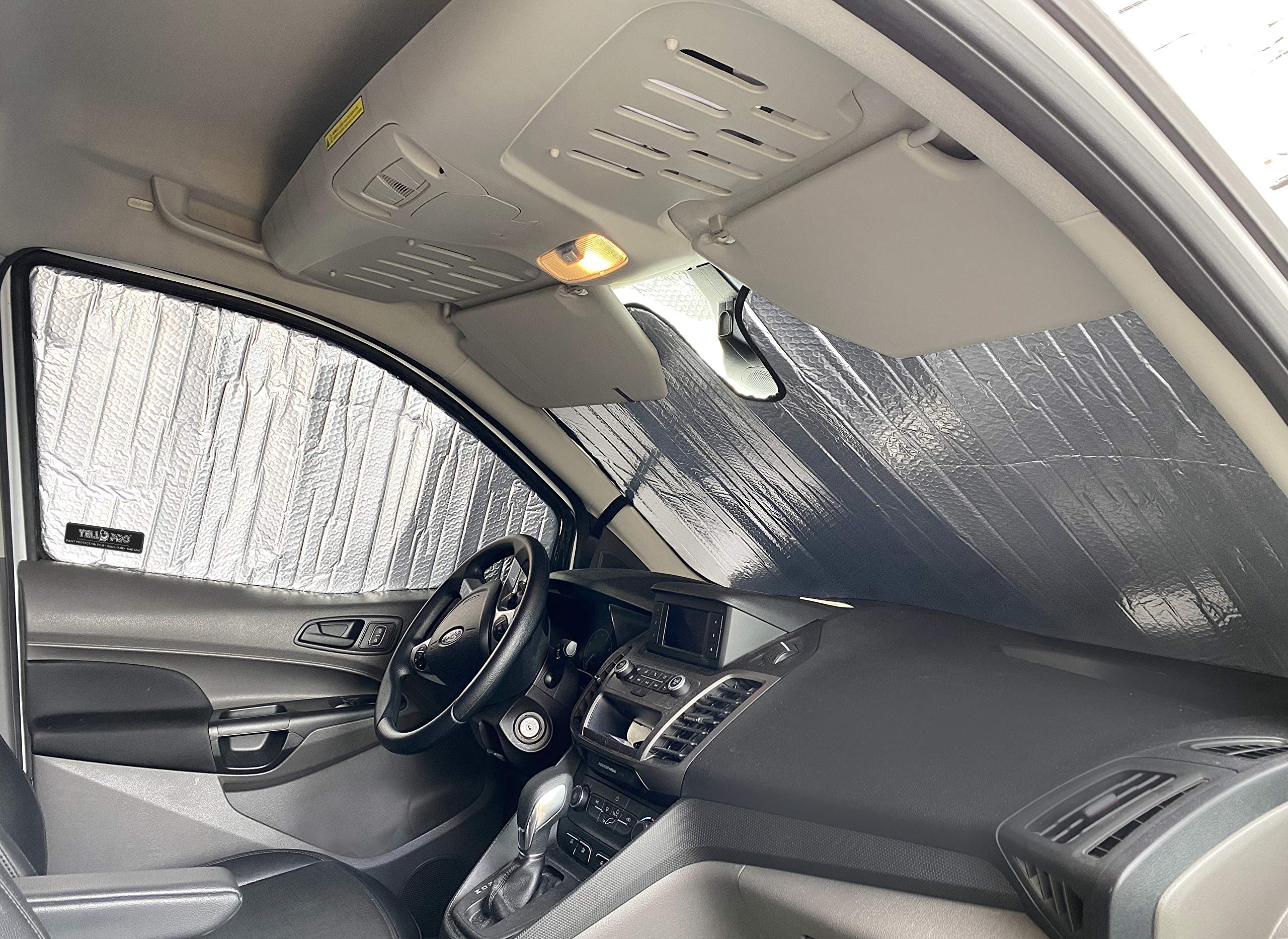 Side Window Front Seat Reflective Sunshade Custom Fit for 2014 2015 2016 2017 2018 2019 2020 2021 2022 2023 Ford Transit Connect (NOT FOR FULL-SIZE TRANSIT) XL XLT Passenger Wagon Cargo Minivan (2pcs)