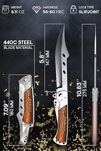 Personalized Gift for Men - Customized Pocket Knife - Custom Engraved Knives - Engraved Gifts for Dad Husband - Gift Idea for Birthday Christmas Valentine's Day Anniversary Stocking Stuffers 4172 PS