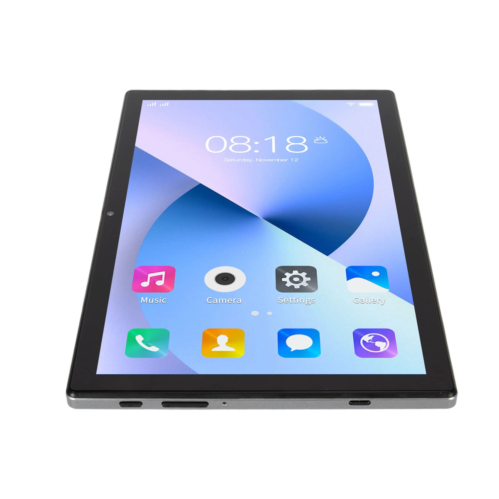 SHYEKYO WiFi Computer Tablet, 100-240V US Plug Computer Tablet 128GB ROM WiFi 10inch Dual Speaker for Office (Silver Gray)