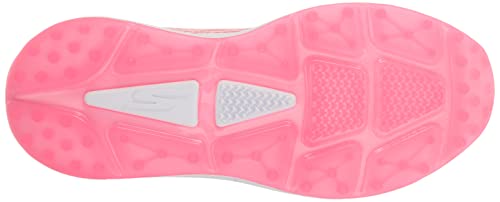 Skechers Women's Go Ultra Max Spikeless Golf Shoe Sneaker, WHT/PNK, 10