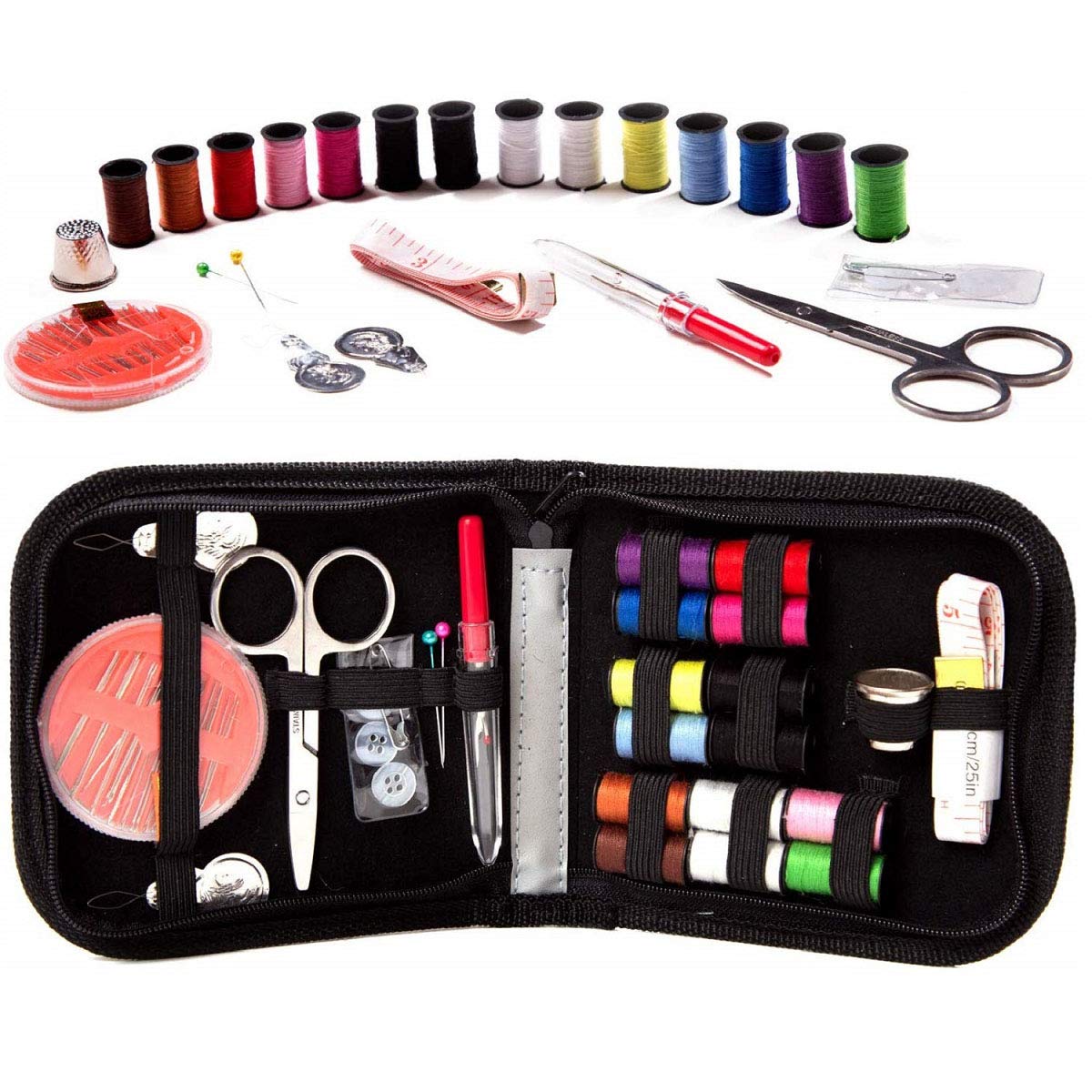 Sewing Kit,DIY Sewing Supplies Include Sewing Needles,Sewing Thread,Scissors,Tape Measure etc,Fit for Adults,Beginners,Travel and Home