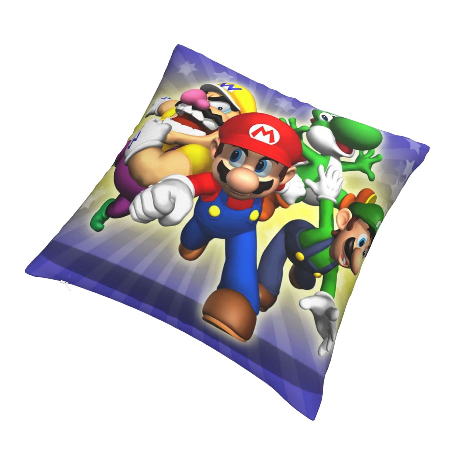 PEVNMXA Cute Characters Throw Pillow Covers 18x 18 Inch Soft Square Cushion for Couch Decorative Pillows Cases for Sofa Bedroom Gameroom
