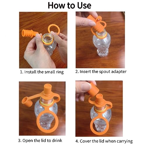 Silicone Bottle Top Spout, No Spill Water Bottle Top Spout Adapter for Toddlers and Kids, BPA Free