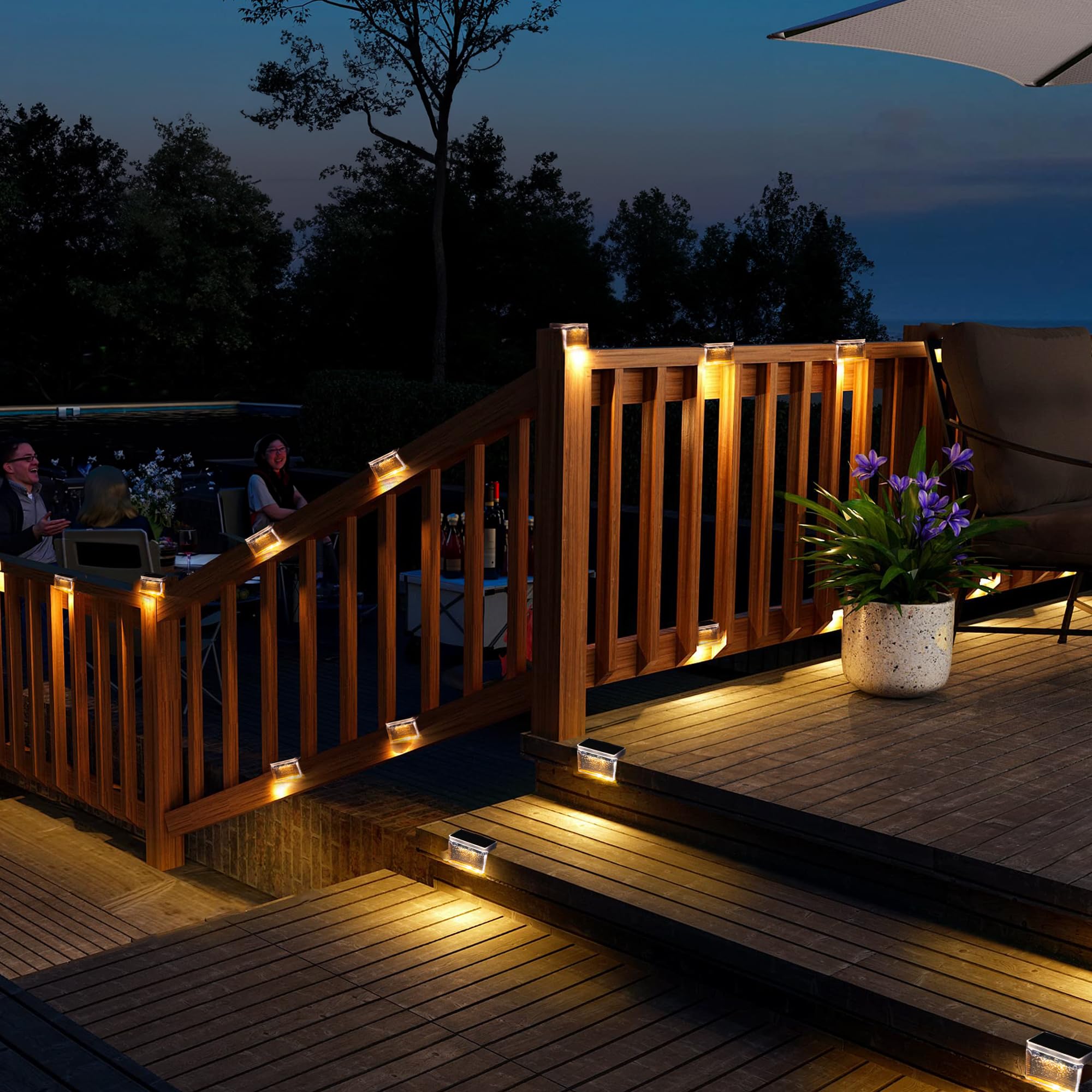 TIJNN Solar Deck Lights, Outdoor Lighting Backyard Decoration Outdoor Deck Light, Garden Post Fence Step Light- 12 Pack