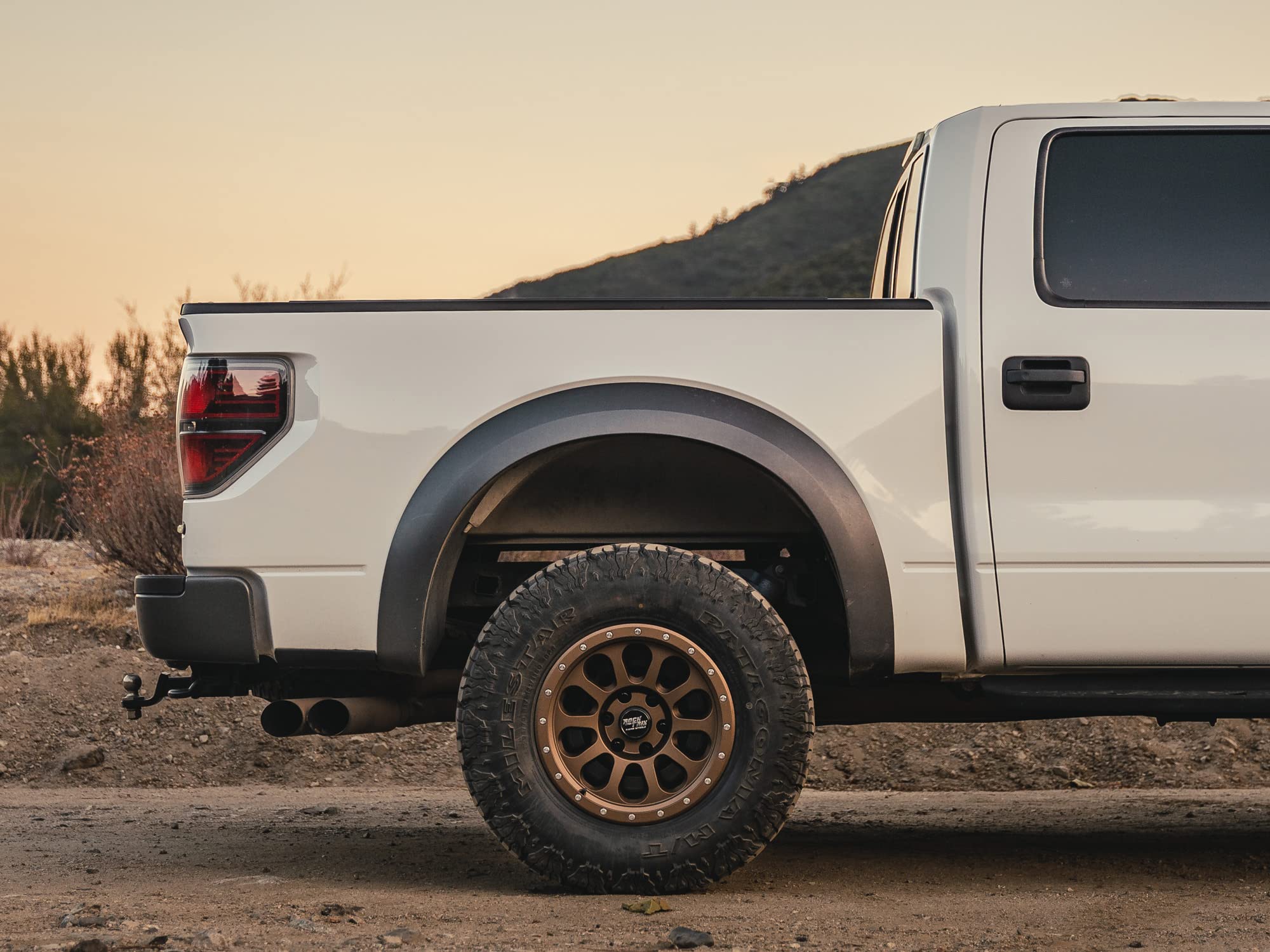 RockTrix RT111 17 inch Wheel Compatible with 2009-2024 Ford F150 17x9 6x135 Wheels (-12mm Offset, 4.5in Backspace) 87.1mm Bore, Bronze Wheels, Also fits 2022+ Bronco Raptor Rims