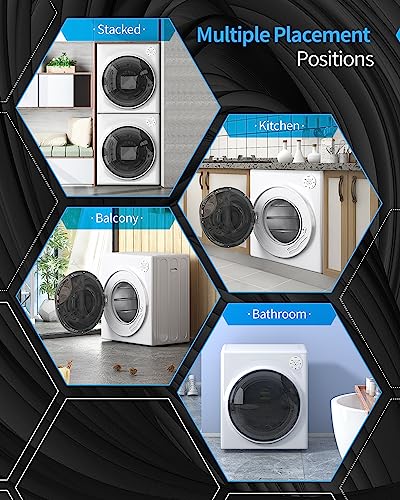 TABU Washer and Dryer Combo, 17.6lbs Full-Automatic Washing Machine with Drain Pump & TABU 13LBS Portable Dryer
