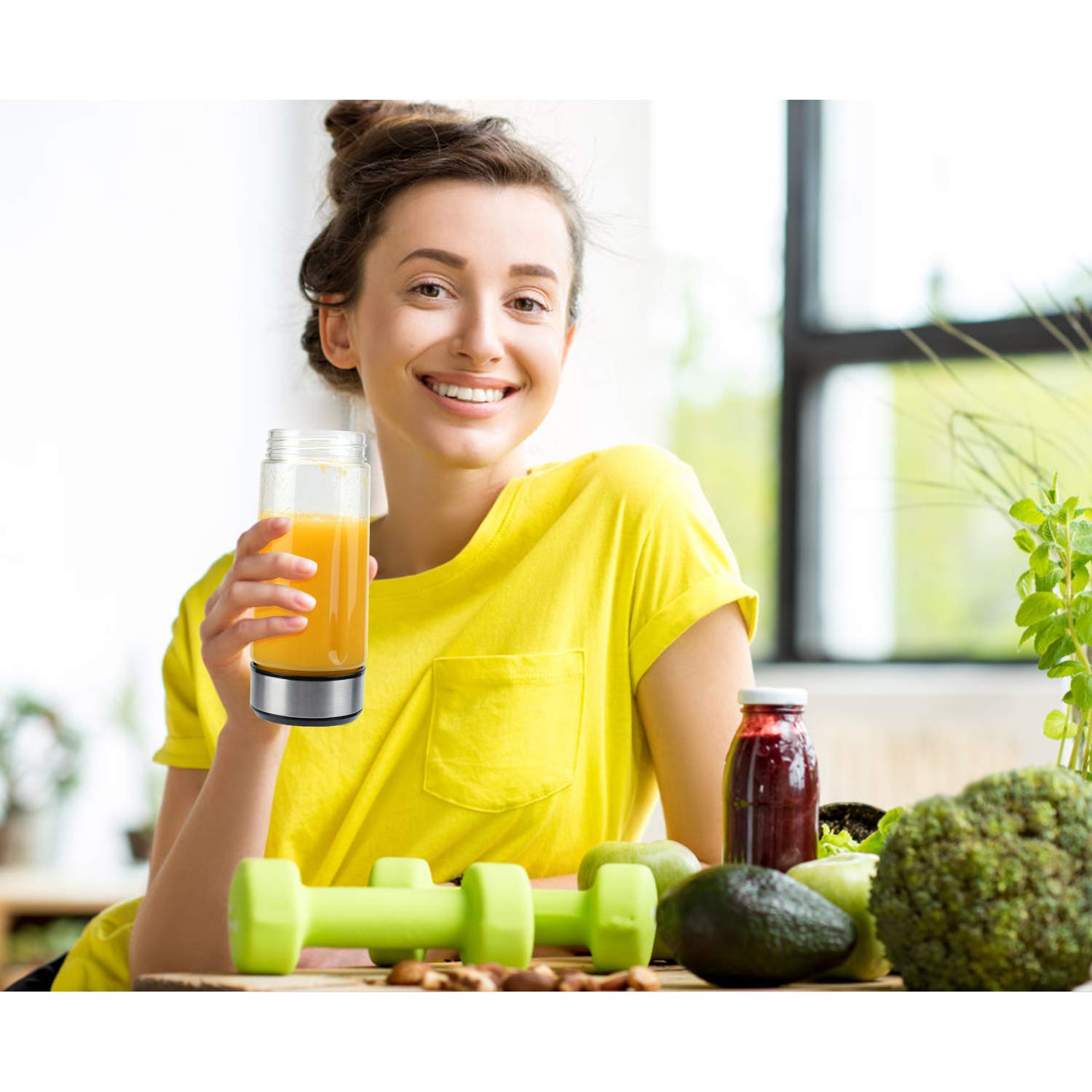 Portable Blender Glass, PopBabies Smoothie Blender to go, Personal Blender Protein Shaker