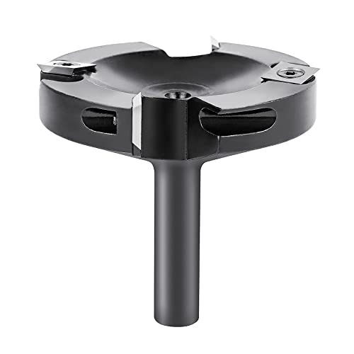 SpeTool CNC Spoilboard Surfacing Router Bit,1/2 Inch Shank 3 Inch Cutting Diameter, 2+2 Carbide Insert Slab Flattening Router Planer Bit for Woodworking Mill Planing