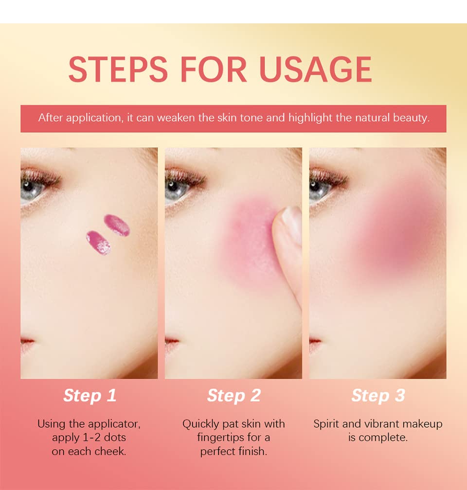 Soft Cream Liquid Blush Makeup Wand,Matte Creamy Blush for Cheeks,Cream Liquid Blush, Weightless, Breathable, Natural-Looking, Soft Cream Blusher Stick, Easily Blendable, Long-Wearing, Smudge Proof (2)