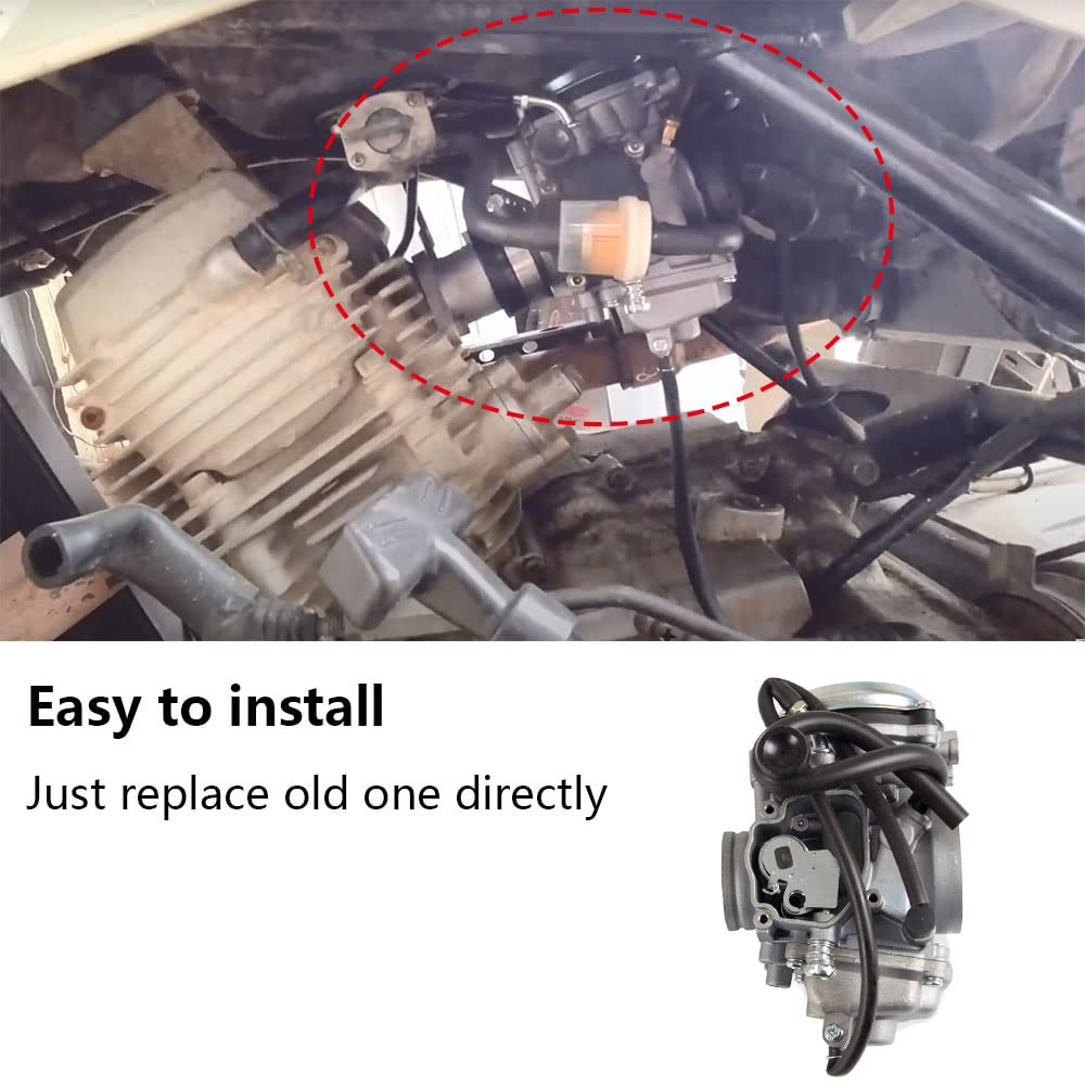 RANSOTO YFM250 Carburetor with Filter Replace Part 4XE-14140-13-00 Compatible with 1999-2004 Yamaha Bear Tracker 250 Yfm250X Yfm250XH Yfm250XM & More ATV Carb