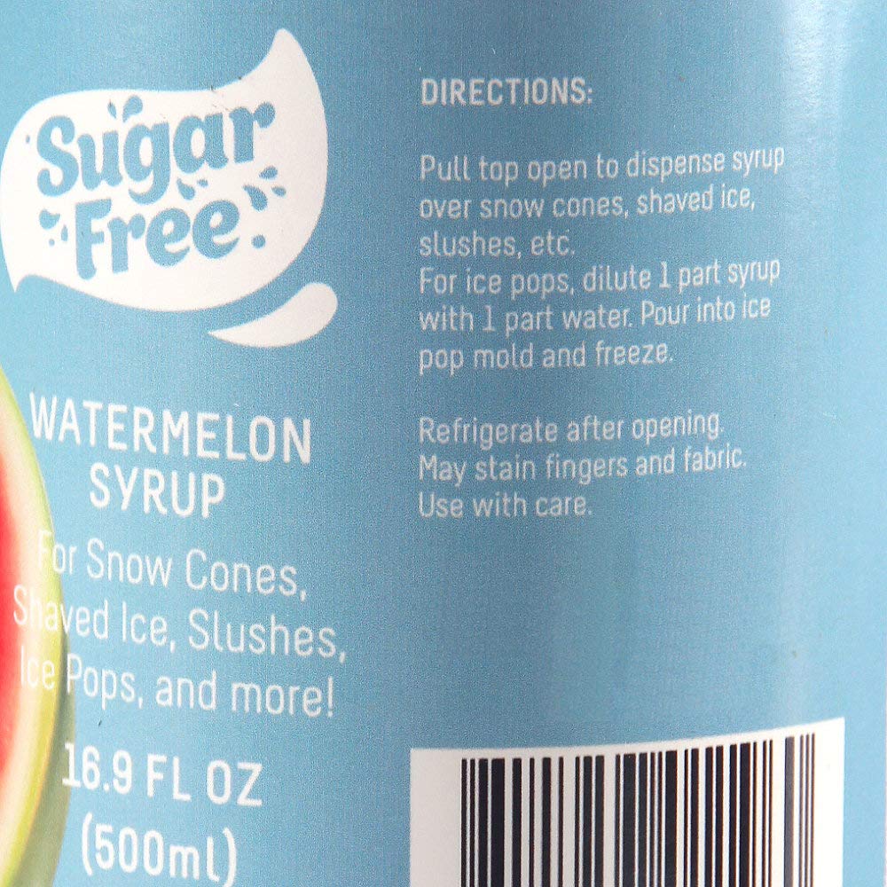 Time for Treats Sugar Free Cherry, Blue Raspberry & Watermelon Snow Cone Syrup 3 Pack, VKP1096