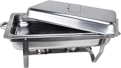 UZOURI Stainless Steel Chafing Dish, Chafing Dish Set Food Warmer Buffet, Stainless Steel Rectangular Full Size Pans for Wedding Graduation Events Parties,9L