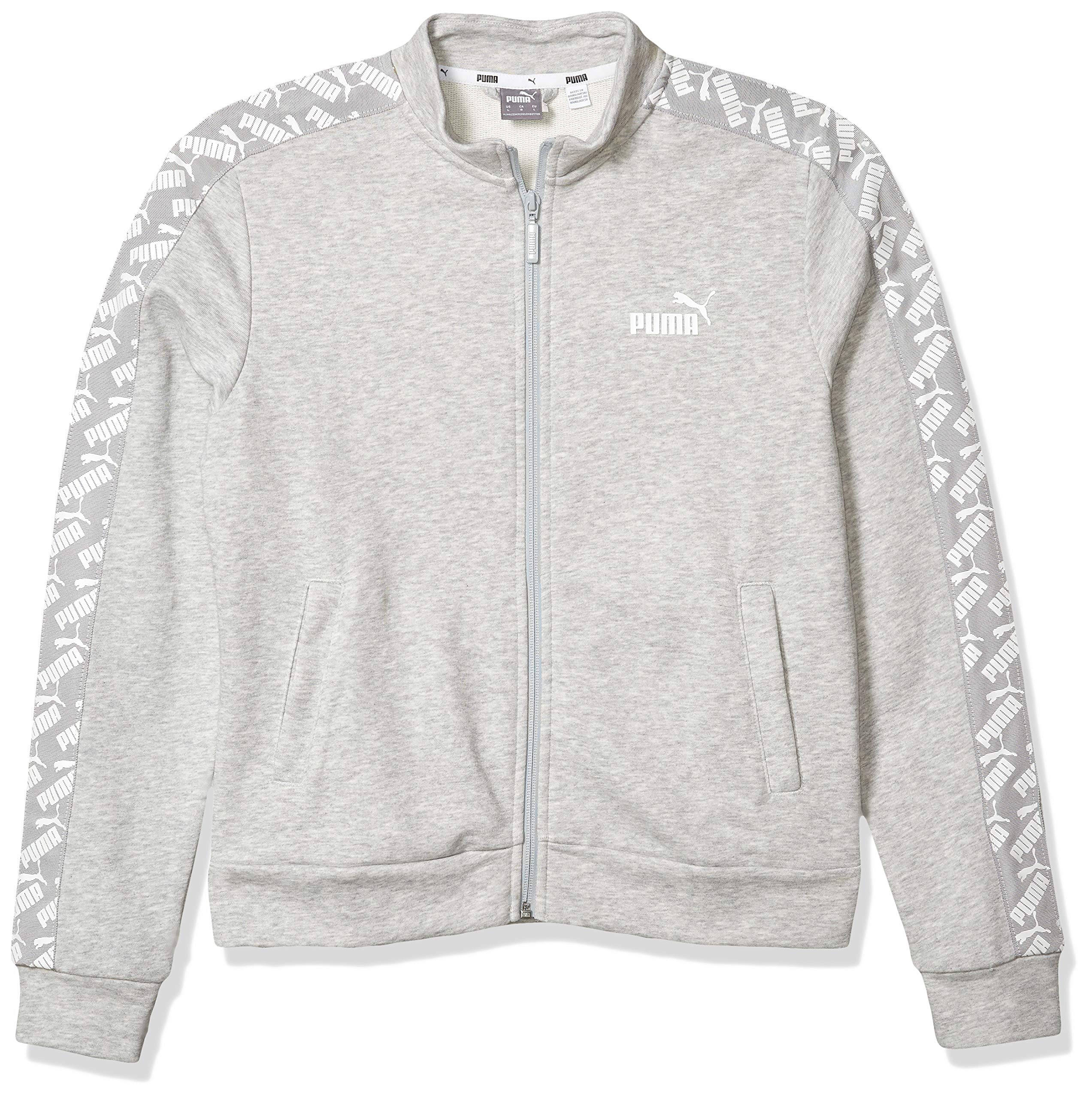 PUMA Men's Amplified Track Jacket, Light Gray Heather, L
