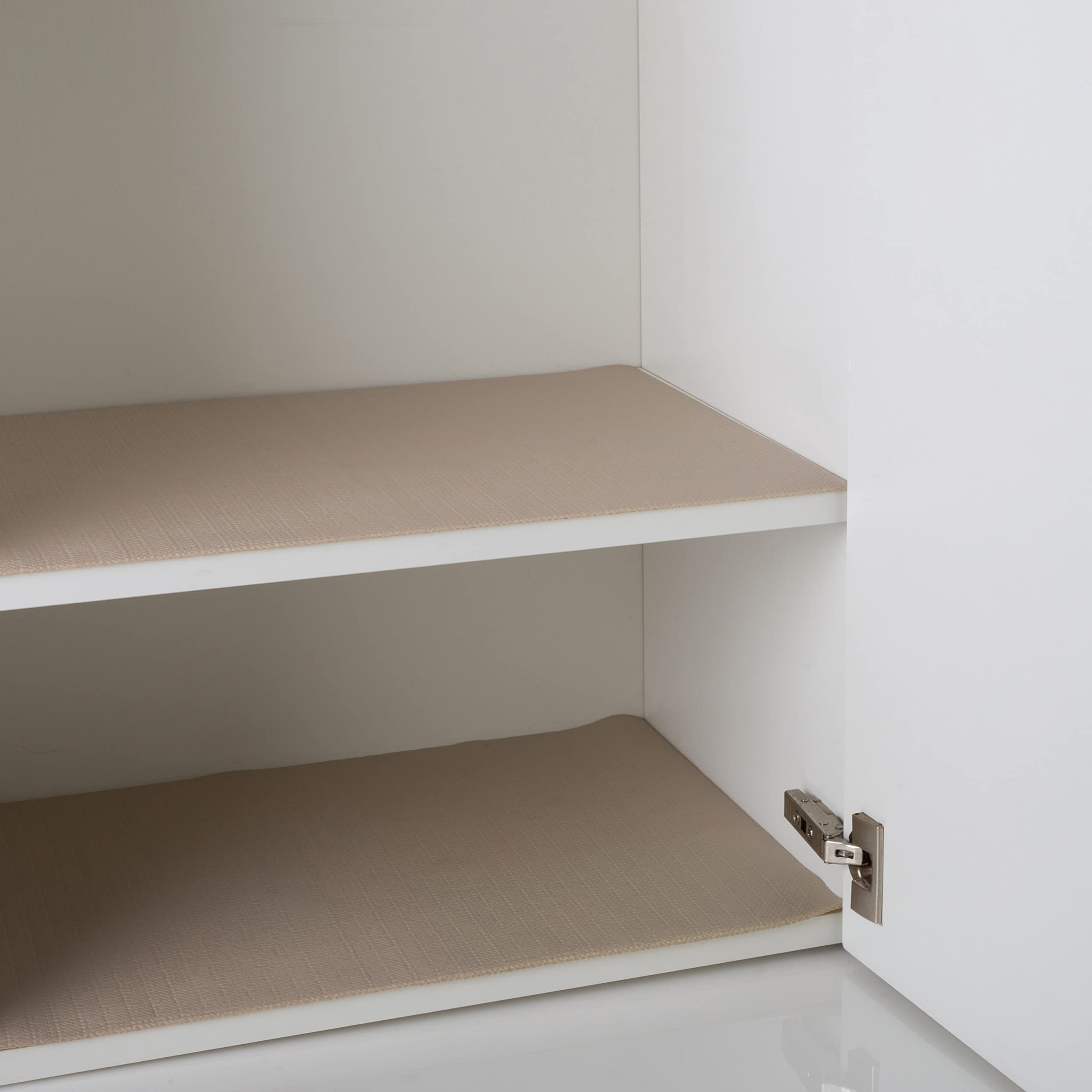 Simplify Adhesive Smooth Top Grip Liner | Shelf | Countertops | Drawers | Cabinets | Cut to Fit | Non-Slip 10 Sq Ft | Taupe | Organization