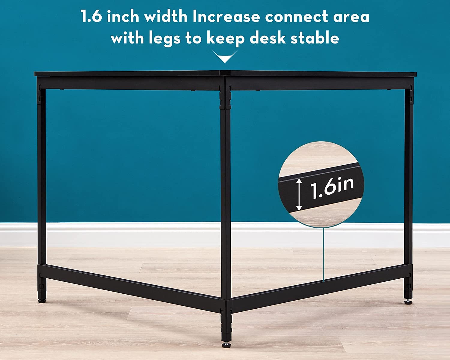 SAYGOER Industrial Corner Desk Triangle Computer Desk for Small Spaces Home Office Workstation Laptop Gaming Table Study Writing Student Desk, Black