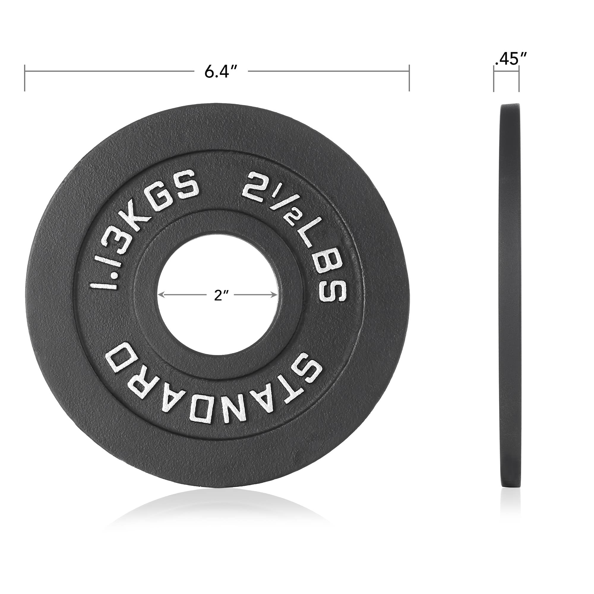 Philosophy Gym Standard Cast Iron Olympic 2-inch Weight Plate, 2.5 LB, Single Weight Plate