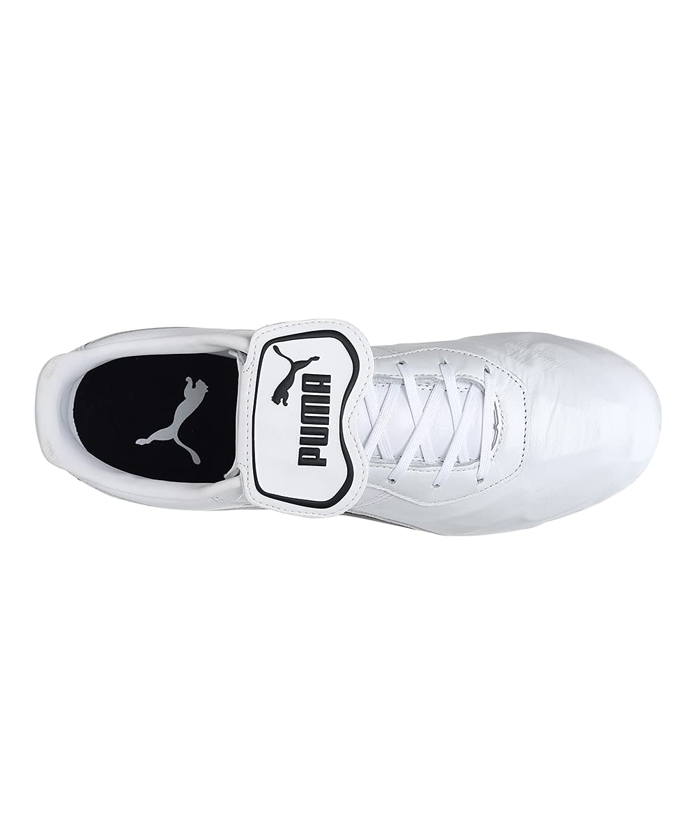 PUMA Men's KING TOP FIRM GROUND Soccer Cleat, Puma White-Puma Black-Puma White, 12