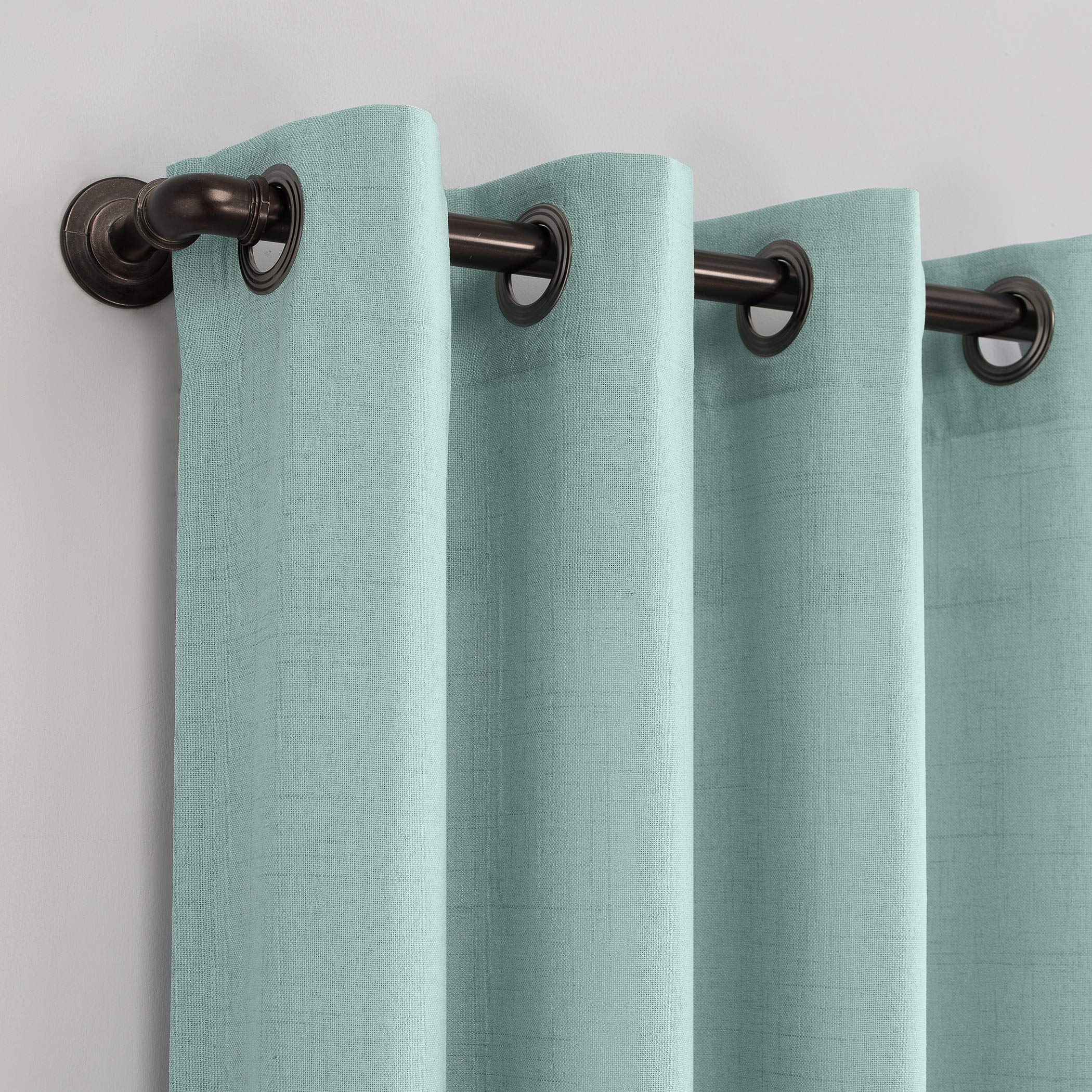 Scott Living Dari Heathered Texture Semi-Sheer Grommet Curtain Panel, 50" x 84", Teal