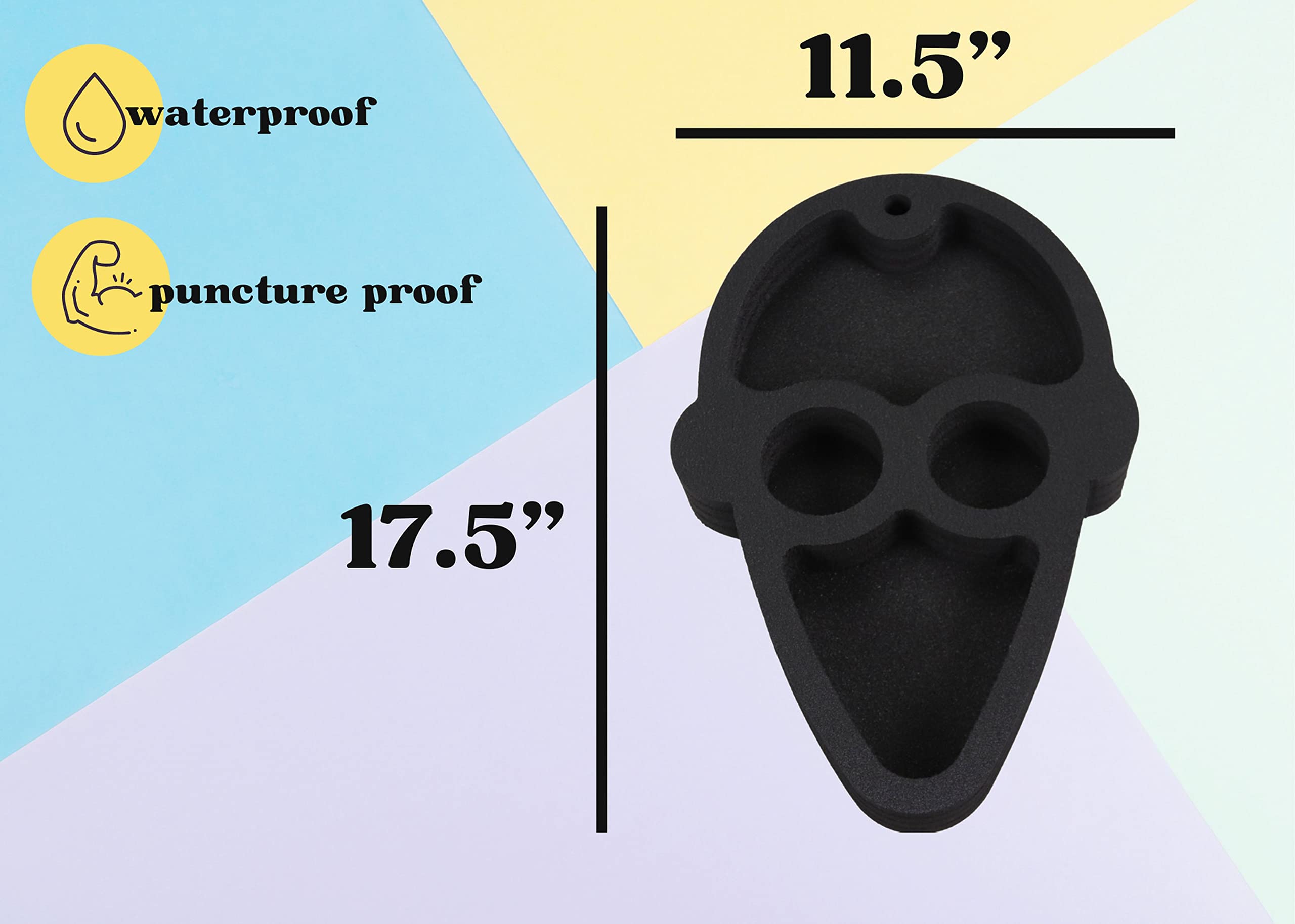 Polar Whale Ice Cream Cone Shape Floating Drink Holder Refreshment Table Tray for Pool Beach Party Hot Tub Float Lounge Durable Black Foam 4 Compartment Fade Resistant 17.5 Inches