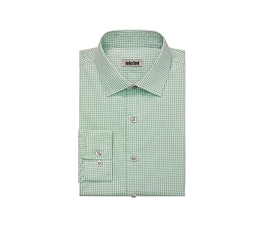 Unlisted by Kenneth Cole mens Slim Fit Checks and Stripes (Patterned) Dress Shirt, Ash Green, 16 -16.5 Neck 34 -35 Sleeve US