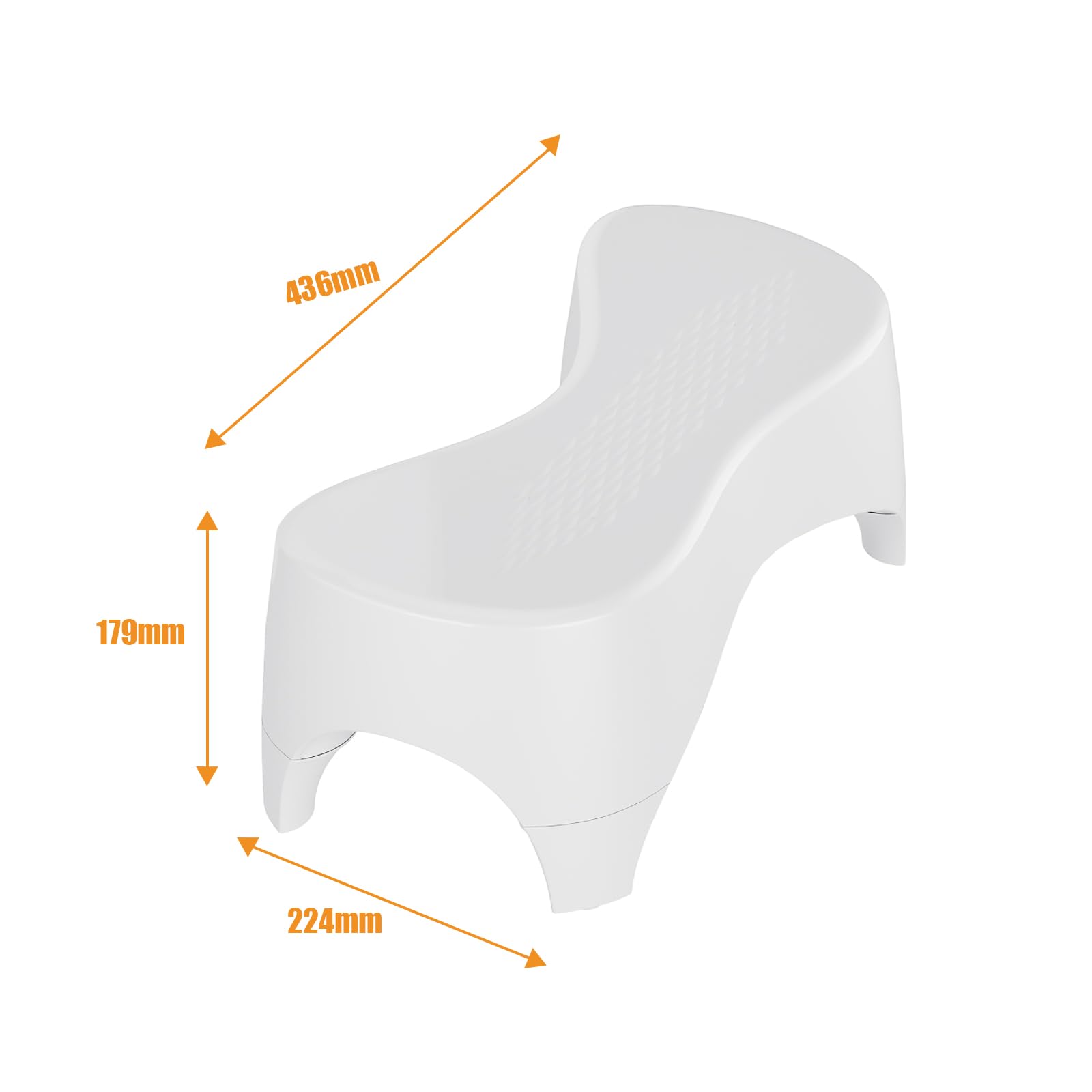 Toilet Stool, Toilet Step Stool, Potty Stool for Adults and Kids, Poop Stool for Bathroom, Non-Slip Simple Design White