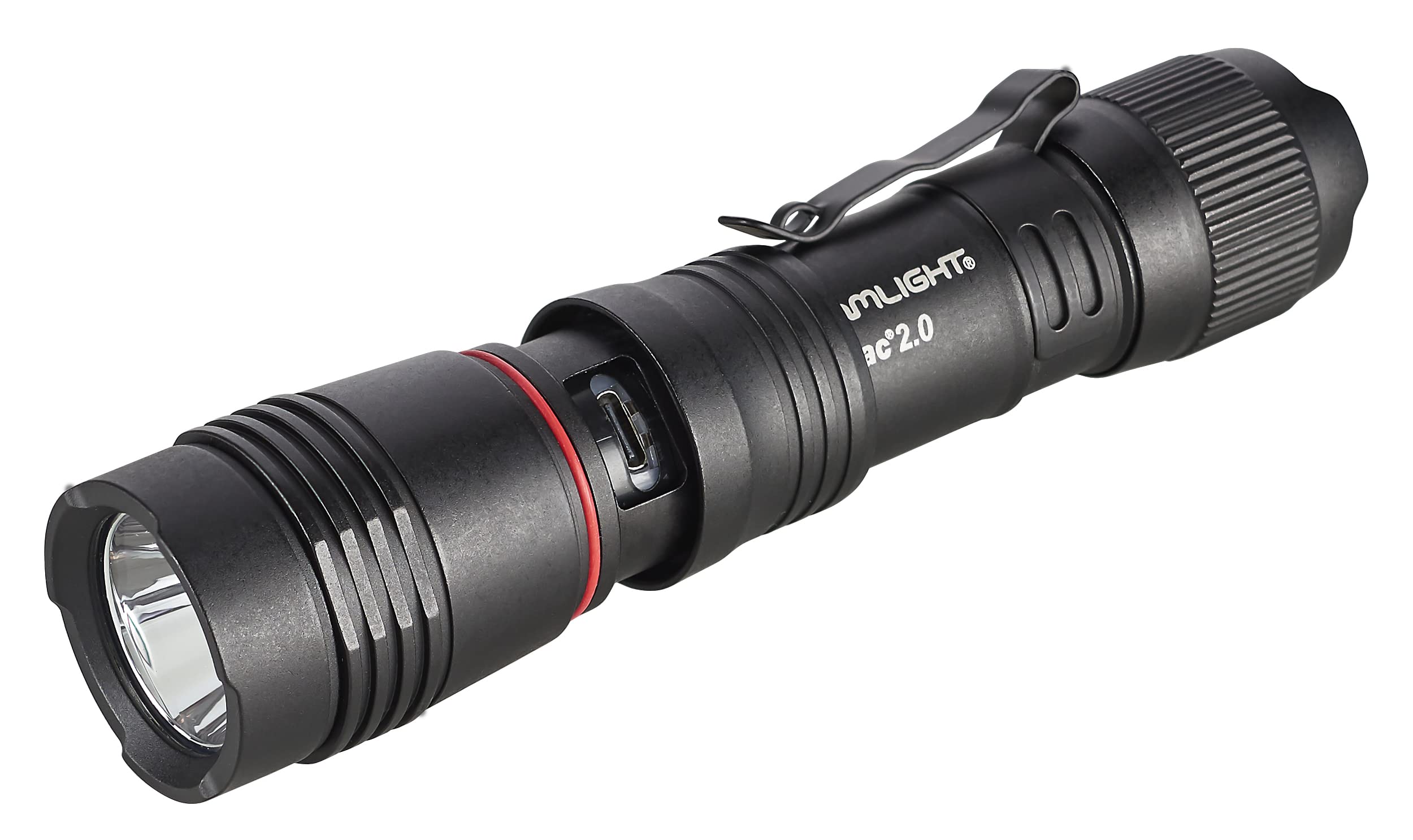 Streamlight 89000 ProTac 2.0 2000-Lumen Rechargeable Tactical Flashlight with USB C Cable, and Holster, Box, Black