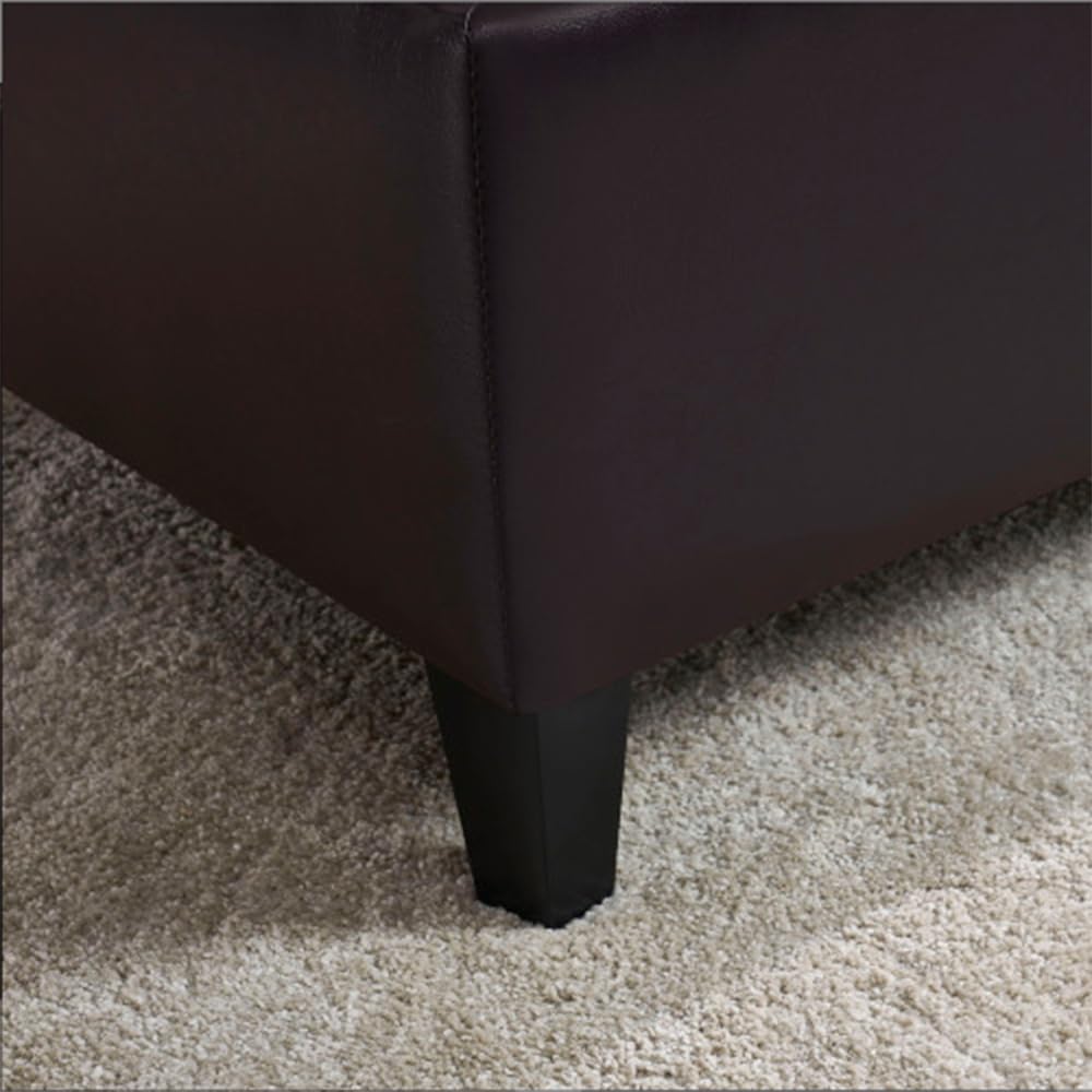 SINLOOG Storage Ottoman, Ottoman Foot Rest,Faux Leather Upholstery Storage Ottoman Bench with Safety Close Hinge, Ottoman with Storage for Living Room/Entryway/Hallway/Foot Rest