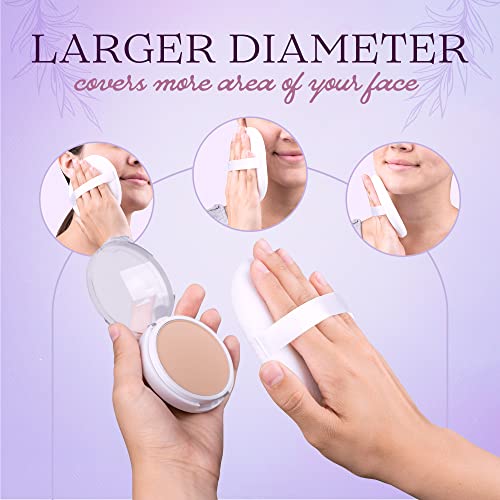 Powder Puffs - Extra Large Jumbo 4.5β - 100% Pure Cotton Soft Fluffy Washable Puff For Makeup Face Body Loose Powder Foundation