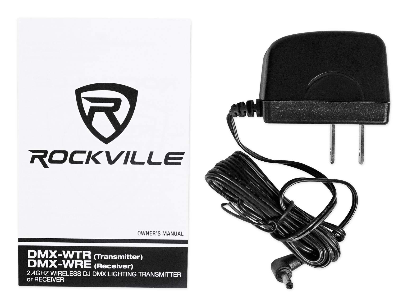 Rockville 2.4GHZ Wireless DJ Receiver w/ 9 Hour Rechargable Battery (DMX-WRE),Black