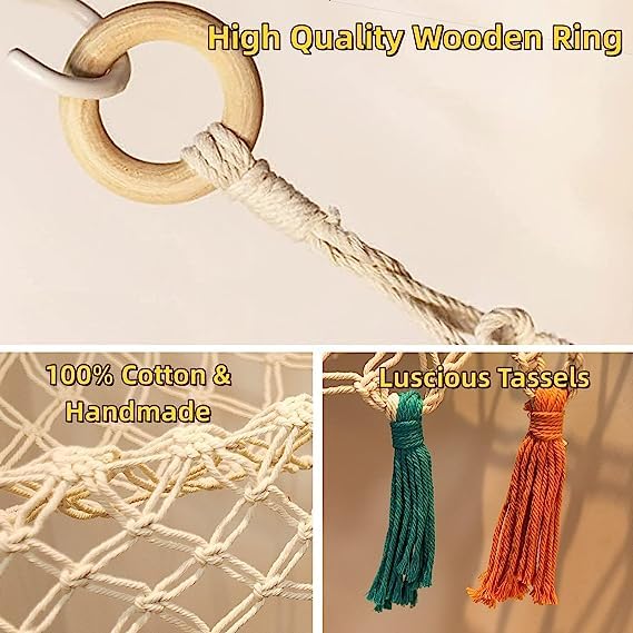 Stuffed Animal Net or Hammock, Macrame Boho Plush Toy Net Hammock for Stuffed Animals Pet Net, Stuffed Animals Corner Hanging Stuffed Animal Storage Holder Net for Kids Room Nursery Playroom
