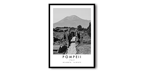 Pompeii Travel Print, Pompeii Poster, Unique Wallart Decor, Black and White Coordinates Home Decor, Italy Pompeii Most Popular Print