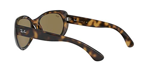 Ray-Ban Women's Rb4325f Low Bridge Fit Square Sunglasses, Light Havana/Dark Brown, 59 mm